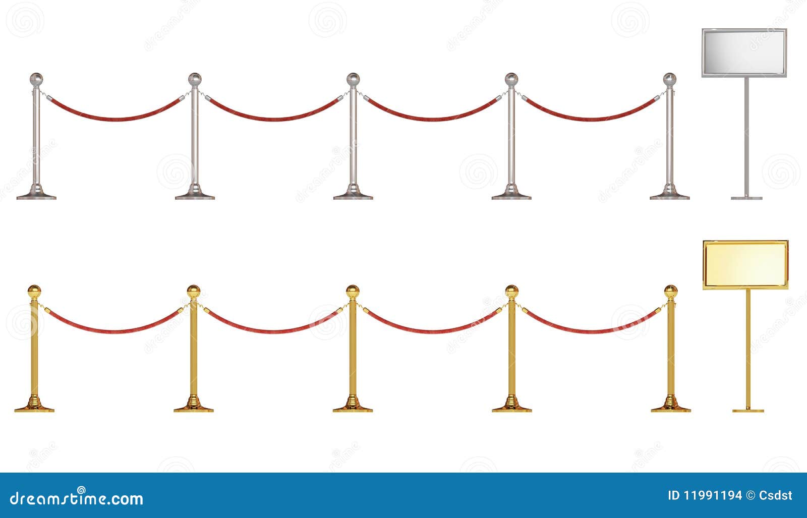 Barrier Rope and Notice Board Stock Illustration - Illustration of ...