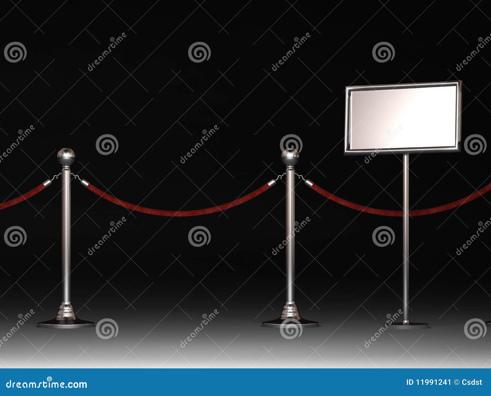Barrier Rope and Notice Board Stock Illustration - Illustration of ...