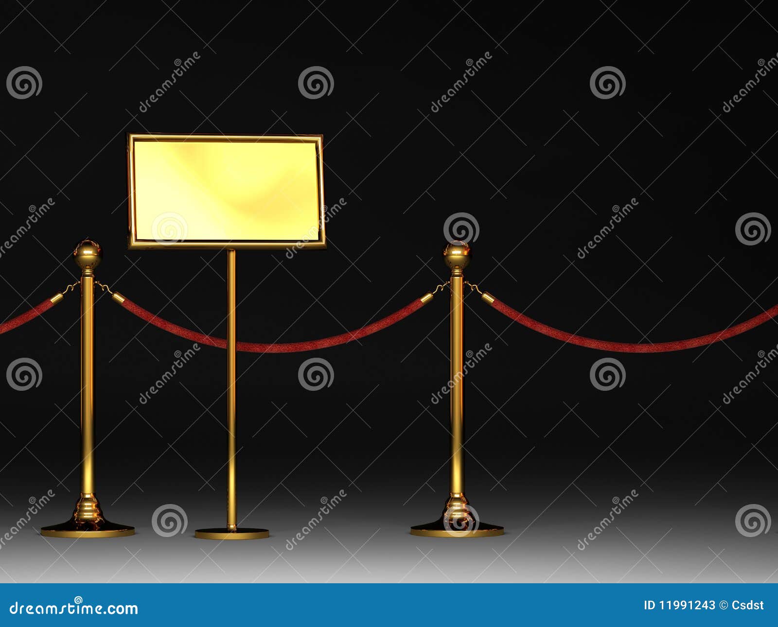 Barrier Rope and Notice Board Stock Illustration - Illustration of ...