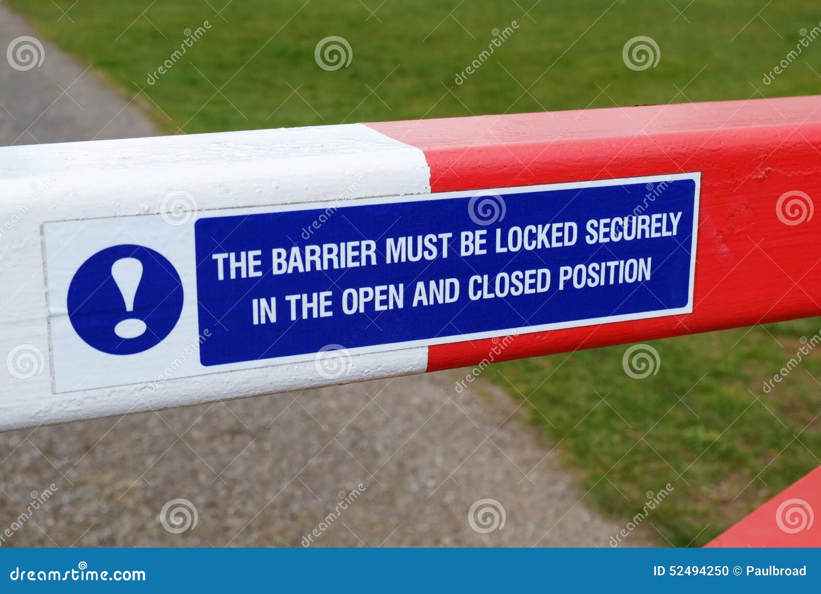 Barrier safety sign. stock photo. Image of locking, barrier - 52494250