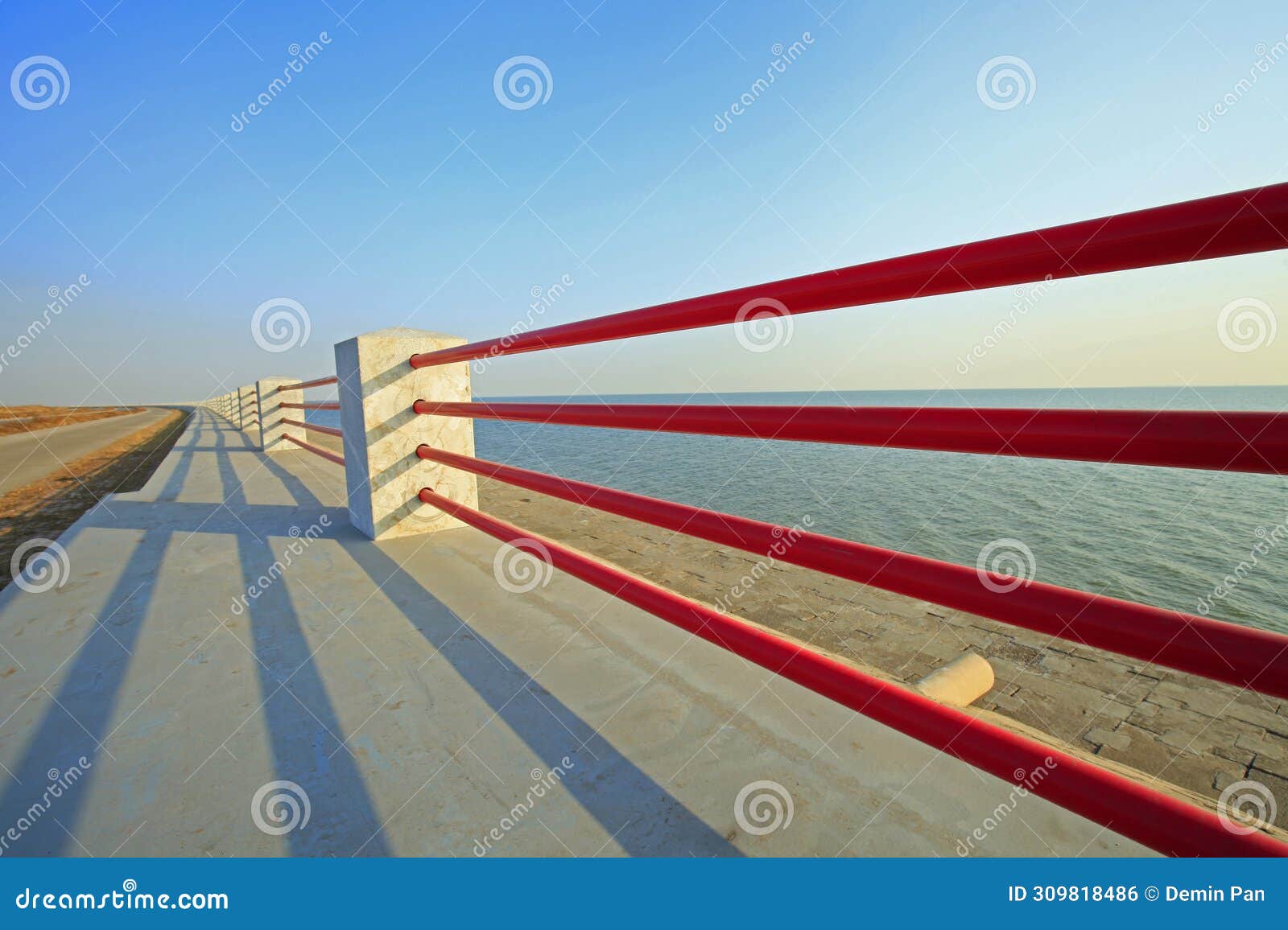 The Barrier of the Sea, Blue Sky Stock Photo - Image of ladder, paving ...