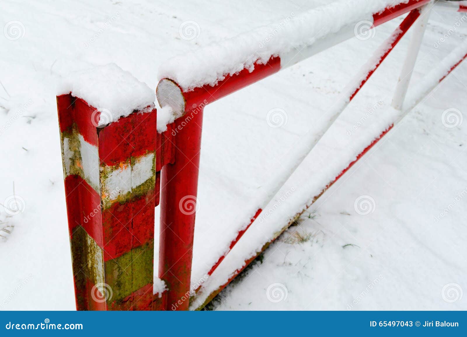Barrier in the snow stock image. Image of rust, railling - 65497043