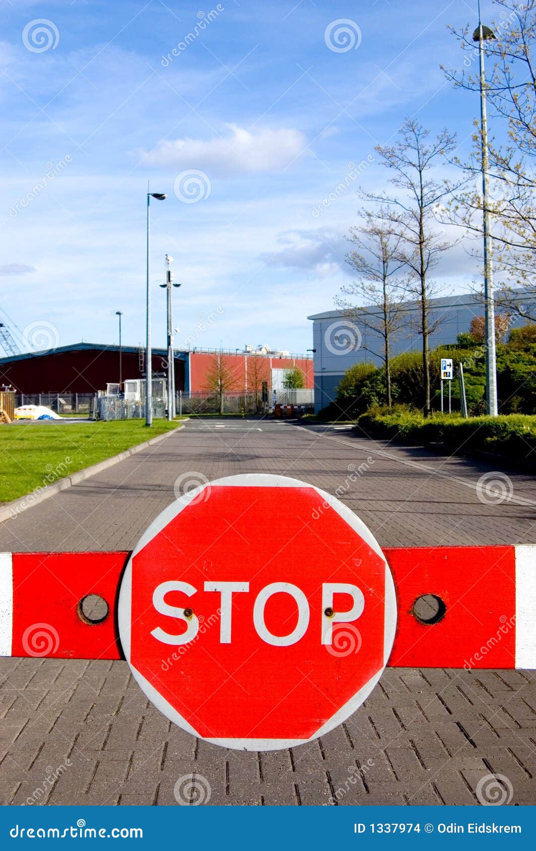 Barrier_Stop_Sign_1 stock photo. Image of paved, restricted - 1337974