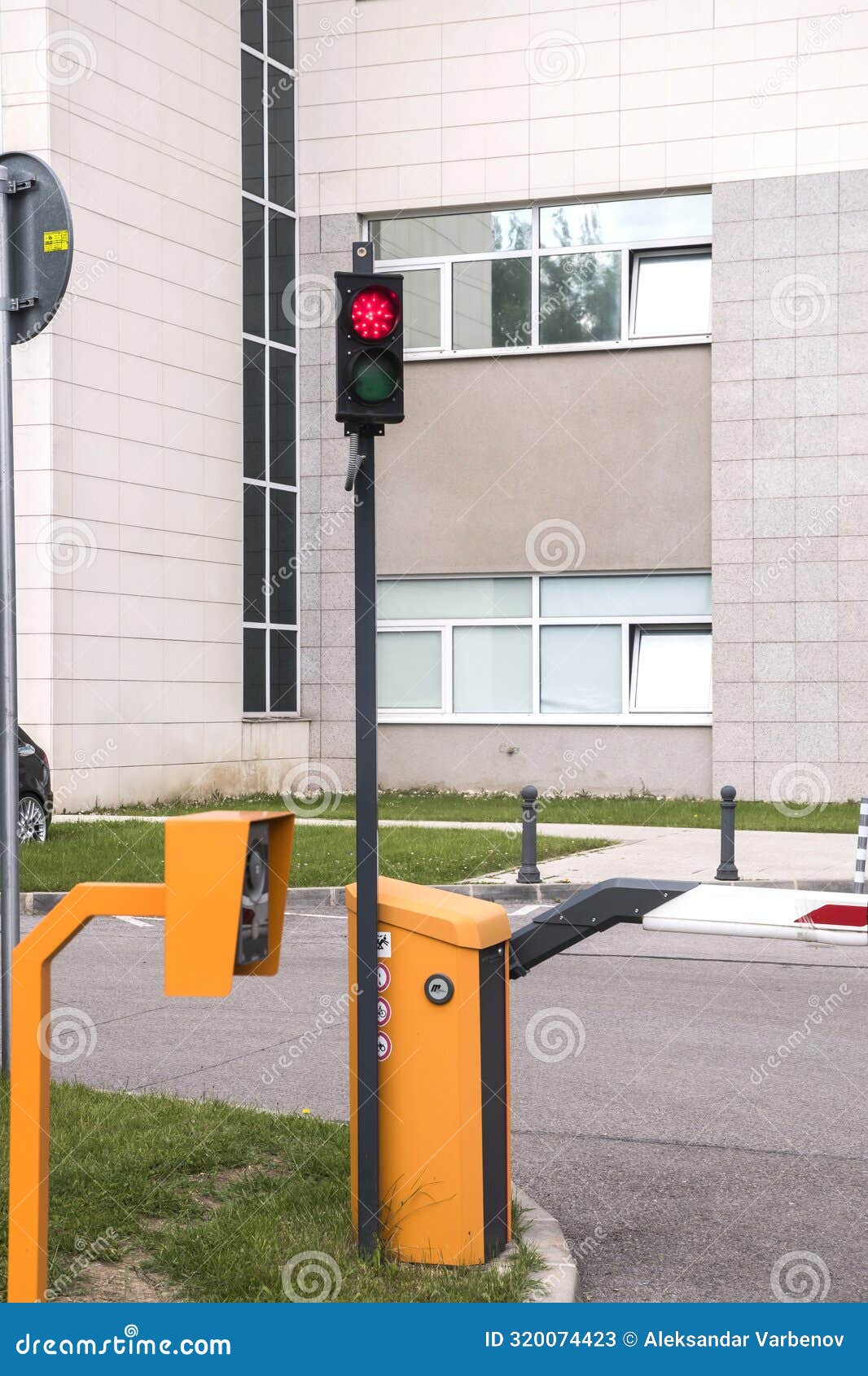 Barrier System with Traffic Light Stock Image - Image of entrance ...