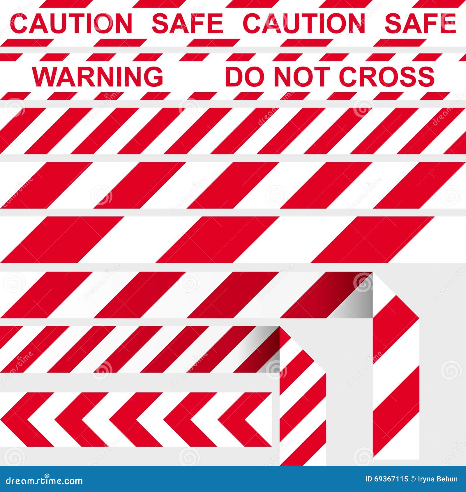 Barrier Tape. Red and White Restrictive Tape Stock Vector ...