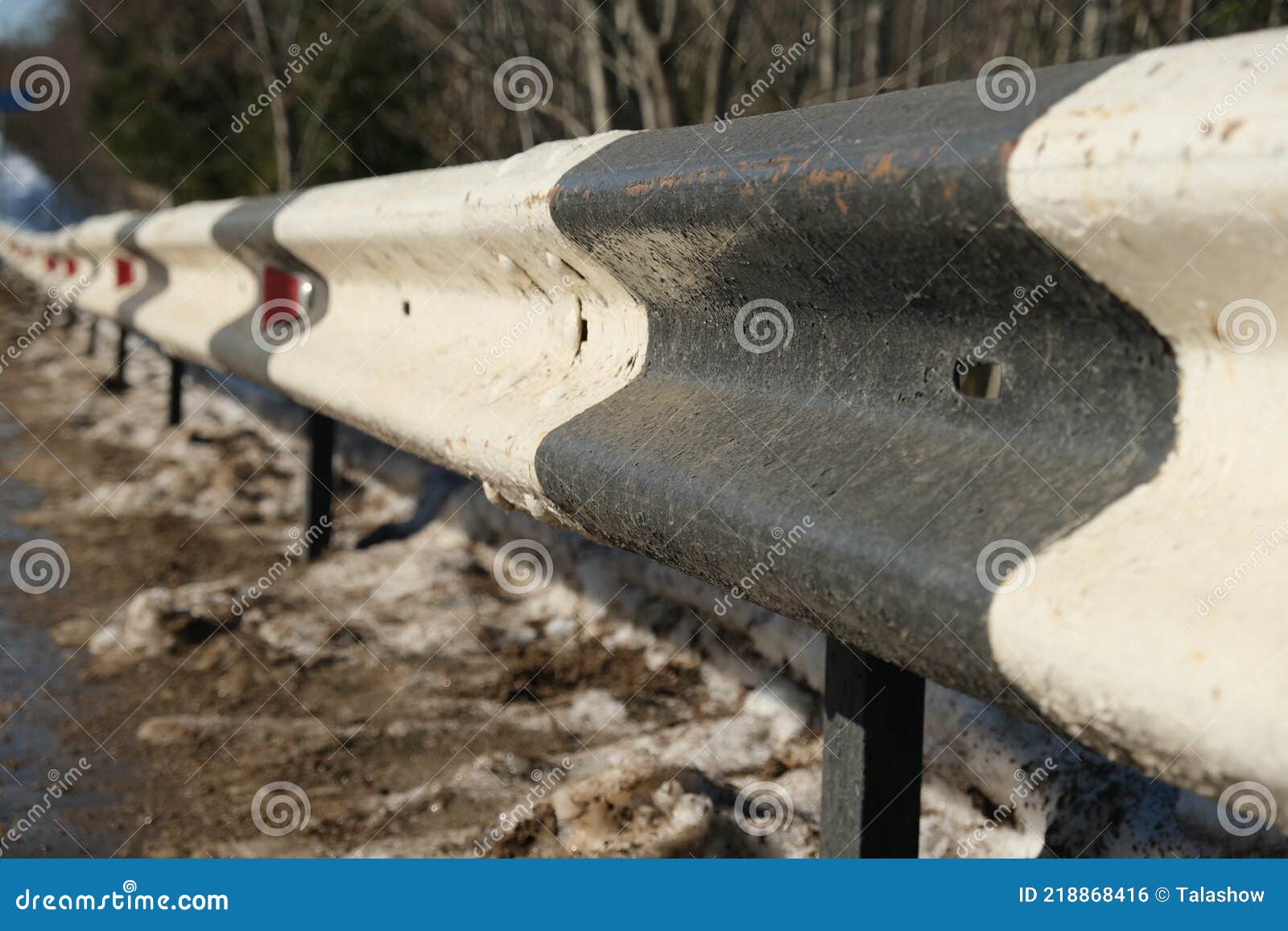 Barrier-type Metal Fencing on the Roadside Stock Photo - Image of ...