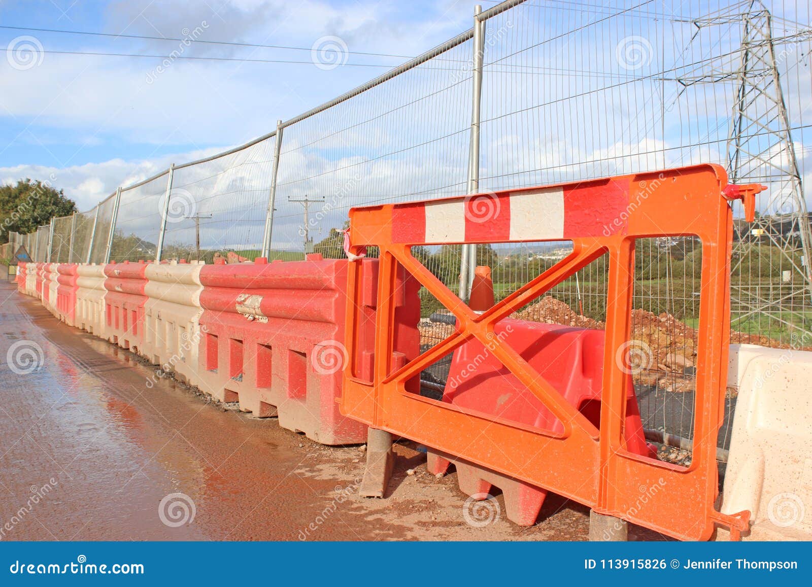 Barriers on a Construction Site Stock Photo - Image of barrier, stone ...
