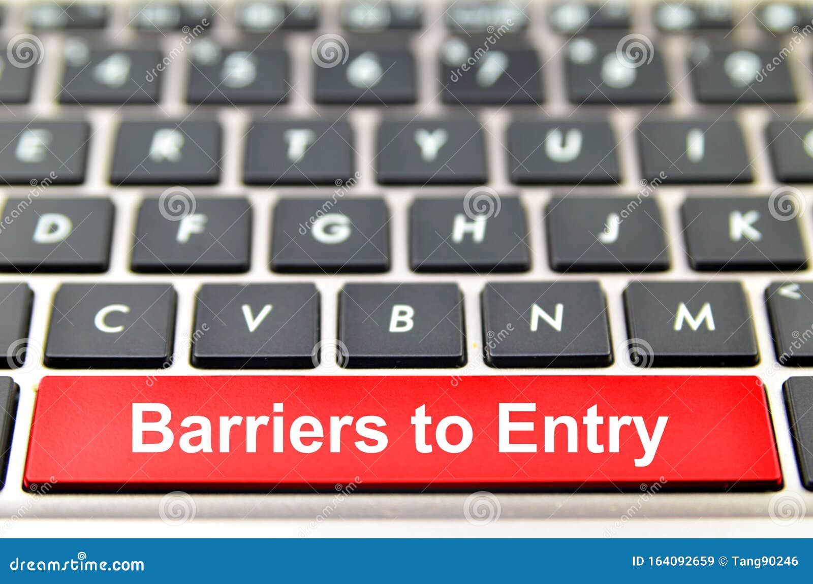 Barriers To Entry Word on Computer Space Bar Stock Illustration ...