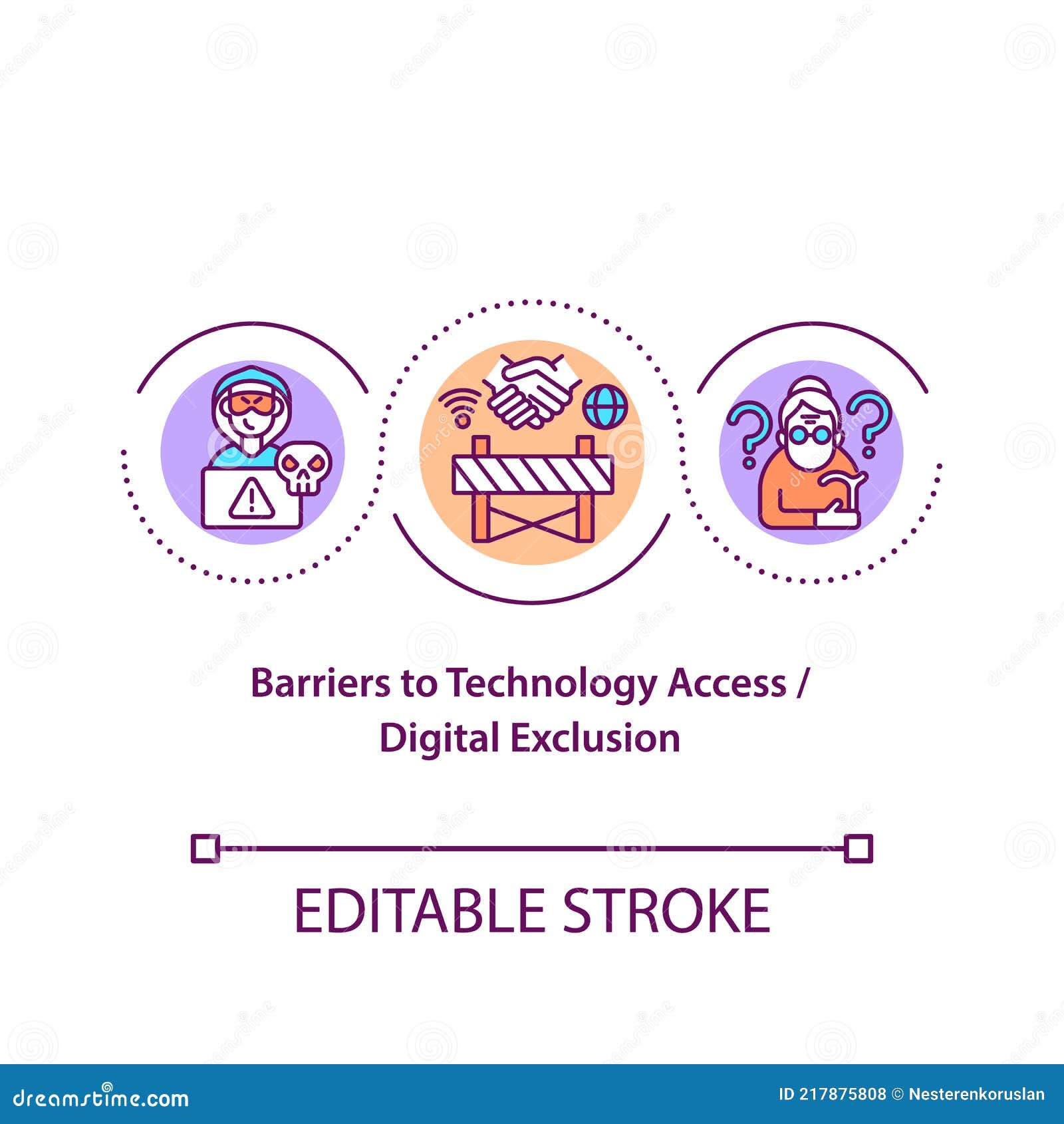 Barriers To Technology Access Concept Icon Stock Vector - Illustration ...