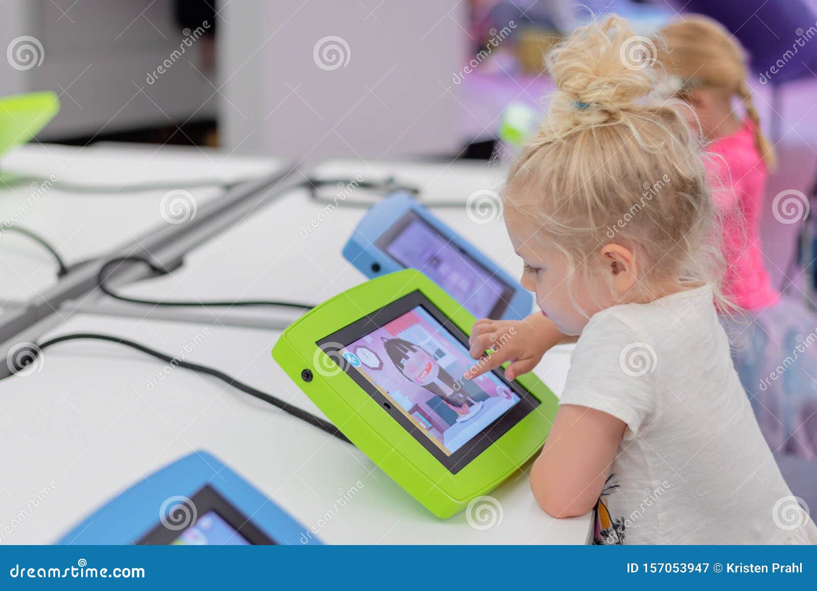 Barrington, IL/USA - 07-08-2019: Preschooler Playing Educational Games ...