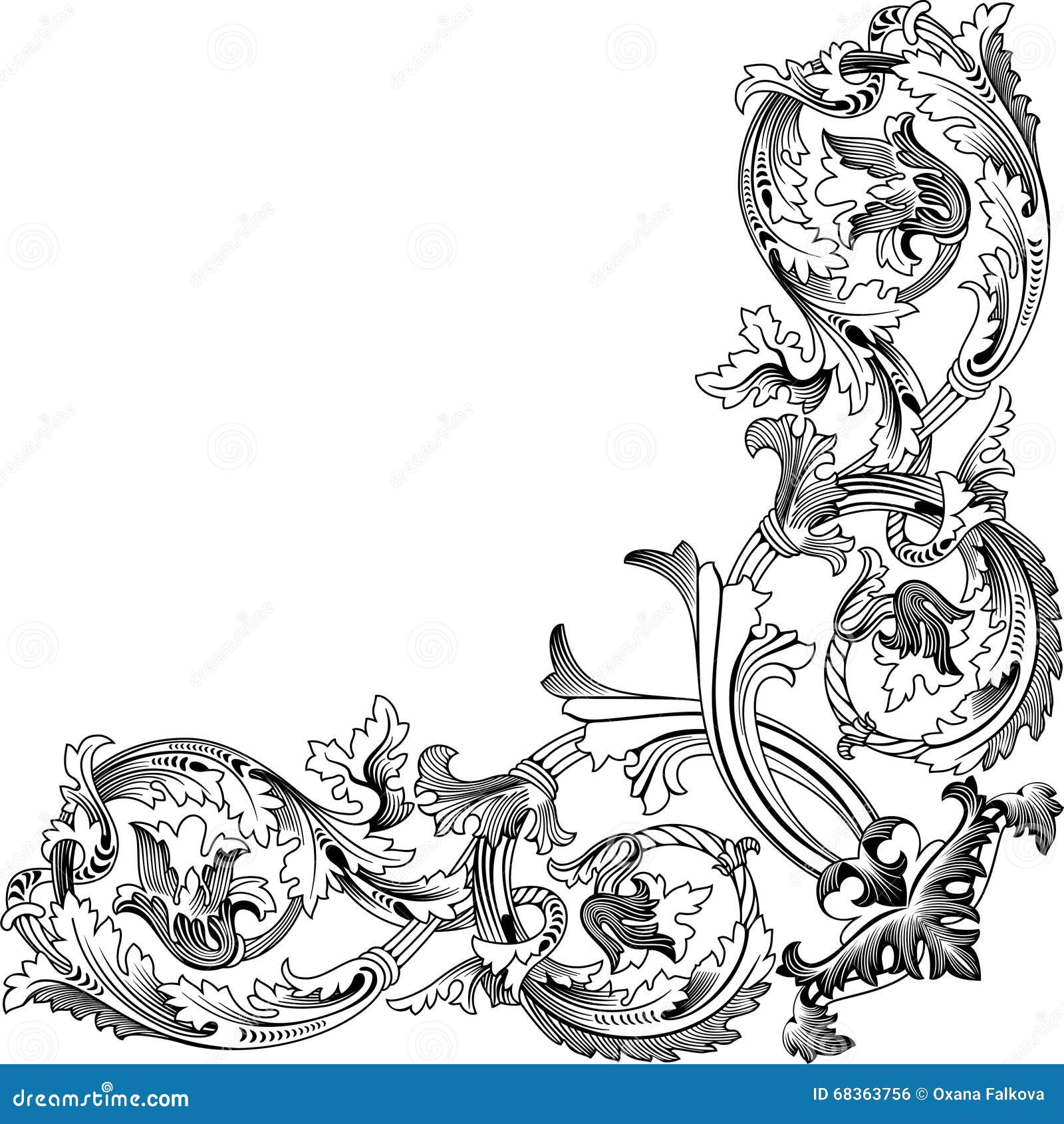 Barroco ilustración del vector. Ilustración de deco, adorno - 68363756