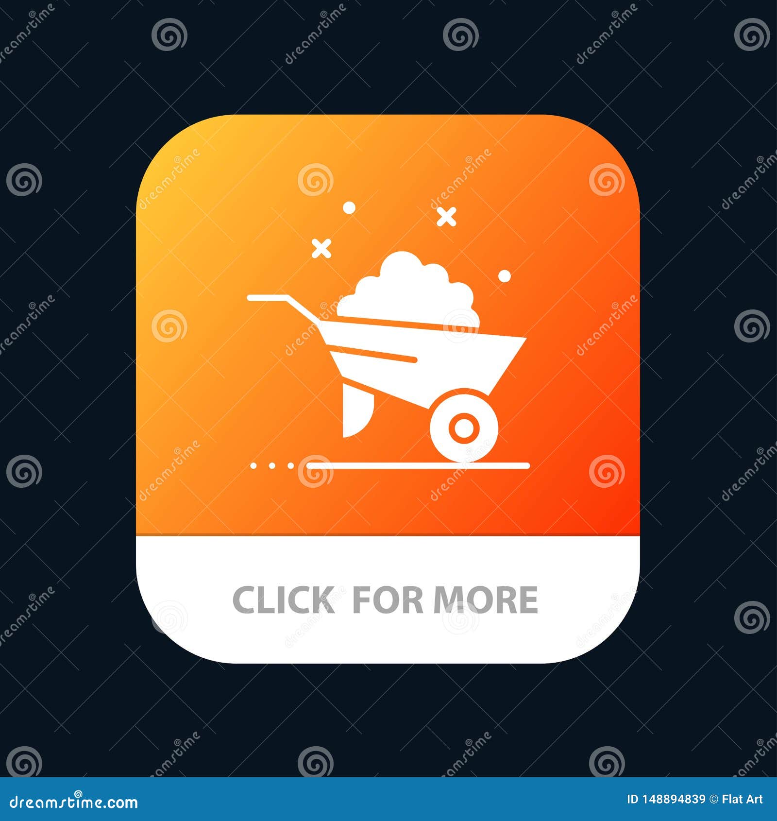 Barrow, Construction, Wheel, Spring Mobile App Button. Android and IOS ...