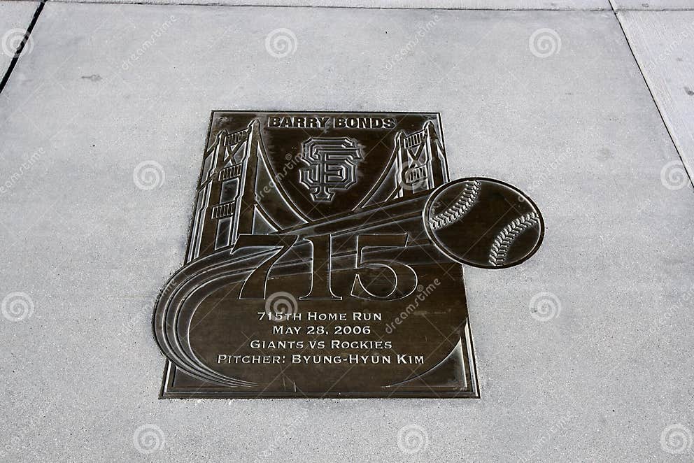 Barry Bonds Home Run Plaque Editorial Photo - Image of hall, runs: 28299566