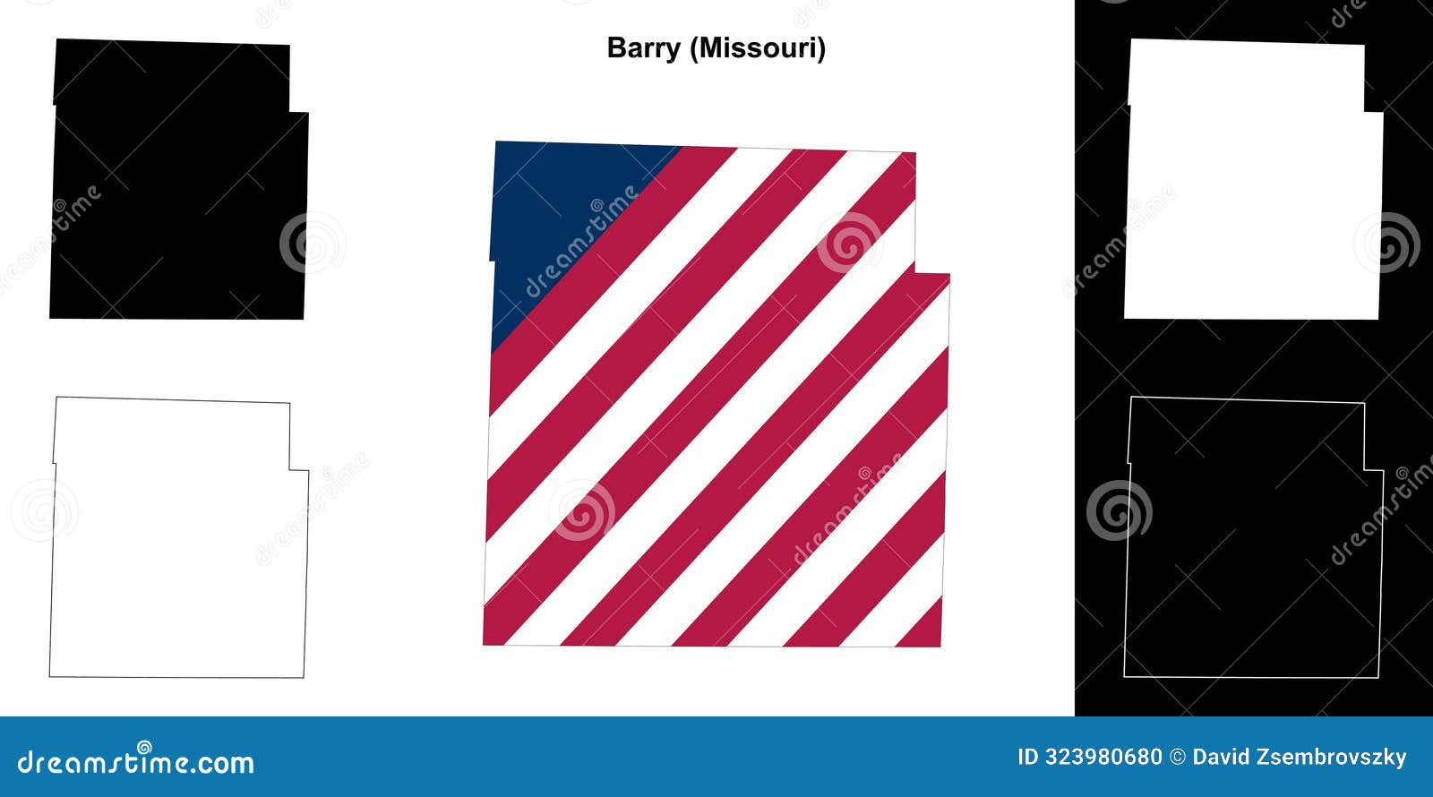 Map Of Barry County In Michigan State On White Background. Single ...