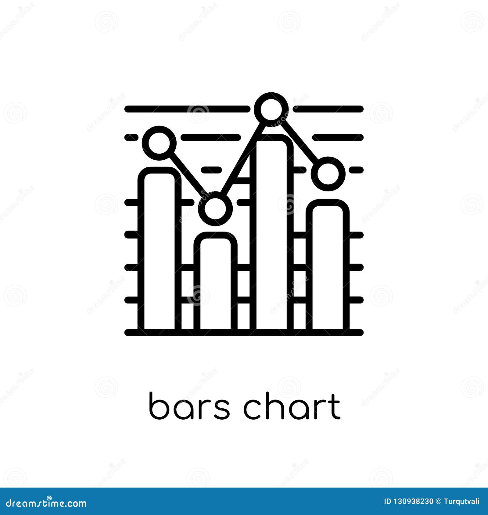Bars Chart Analysis Icon. Trendy Modern Flat Linear Vector Bars Stock Vector - Illustration of ...