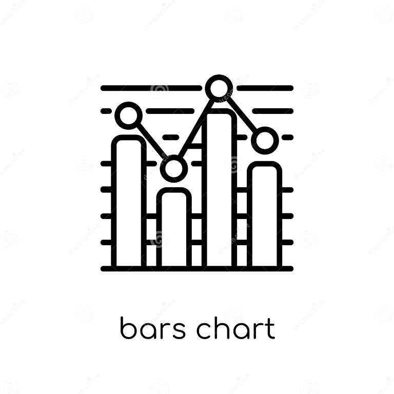Bars Chart Analysis Icon. Trendy Modern Flat Linear Vector Bars Stock ...