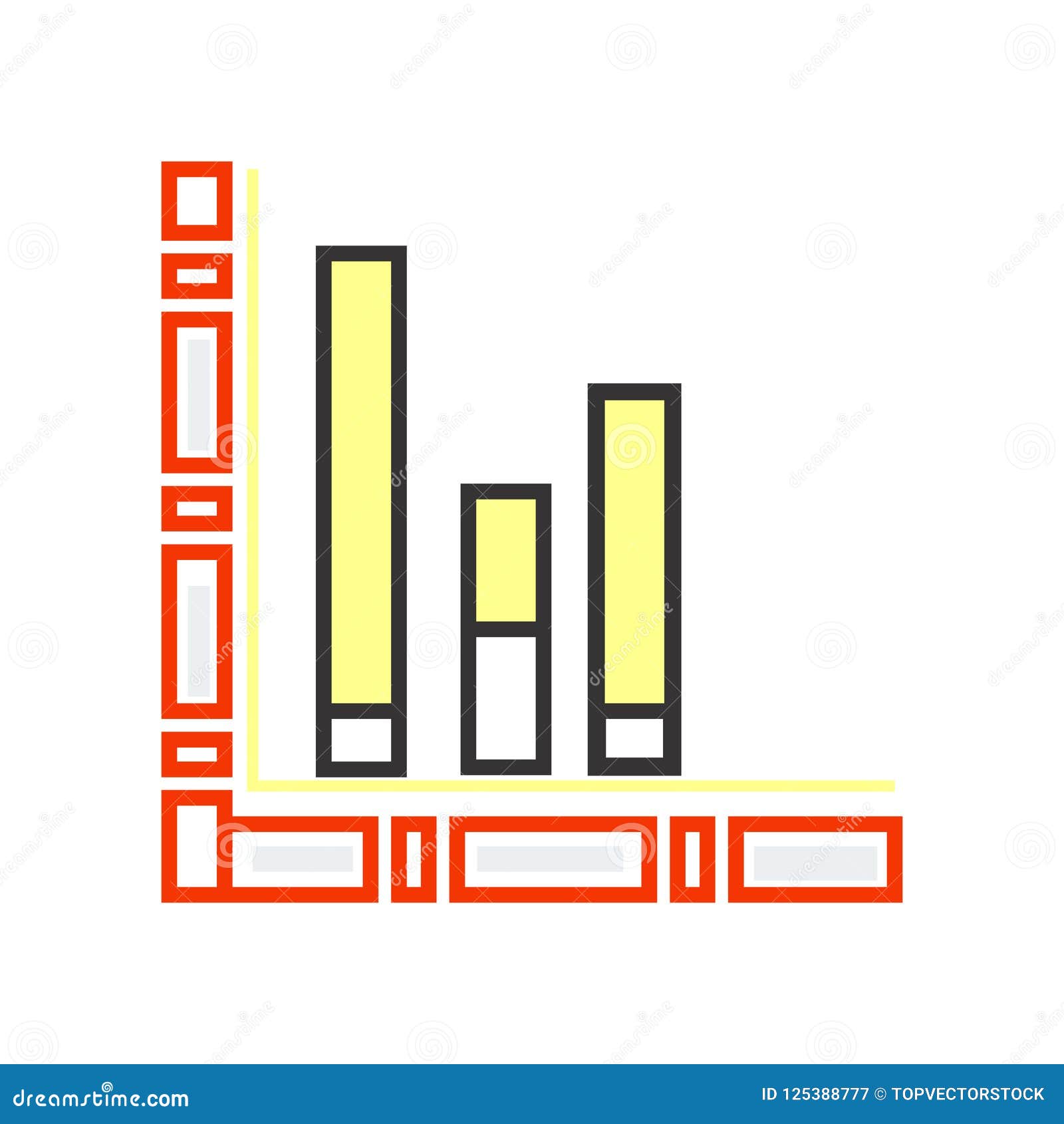 Bars Chart Icon Vector Sign and Symbol Isolated on White Background ...