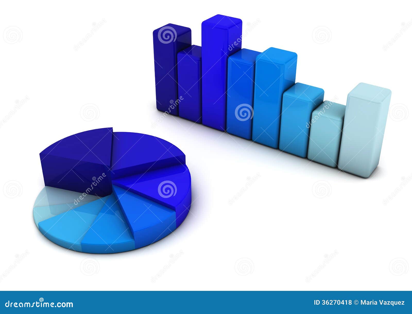 Bars Graph and circle stock illustration. Illustration of abstract ...