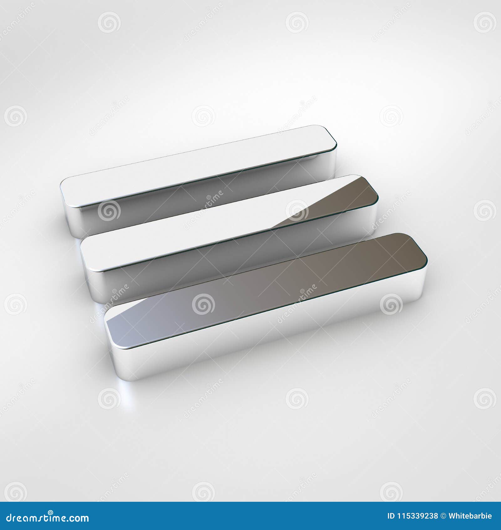 Chrome Bars Icon Isolated on White Background. Stock Illustration ...