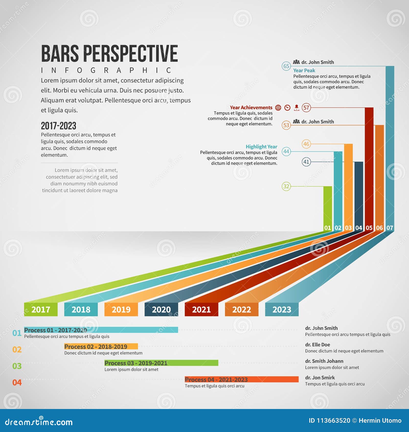 Bars Perspective Infographic Stock Vector - Illustration of annual ...