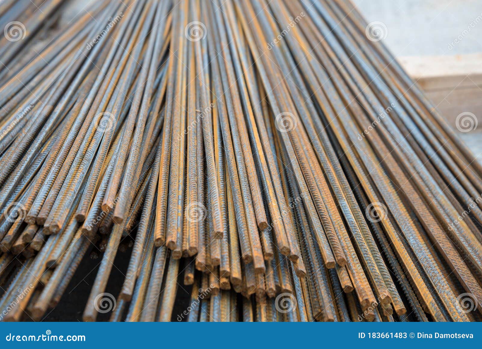 Bars of Rebar Close-up. Rust. Background, Texture. Stock Image - Image ...