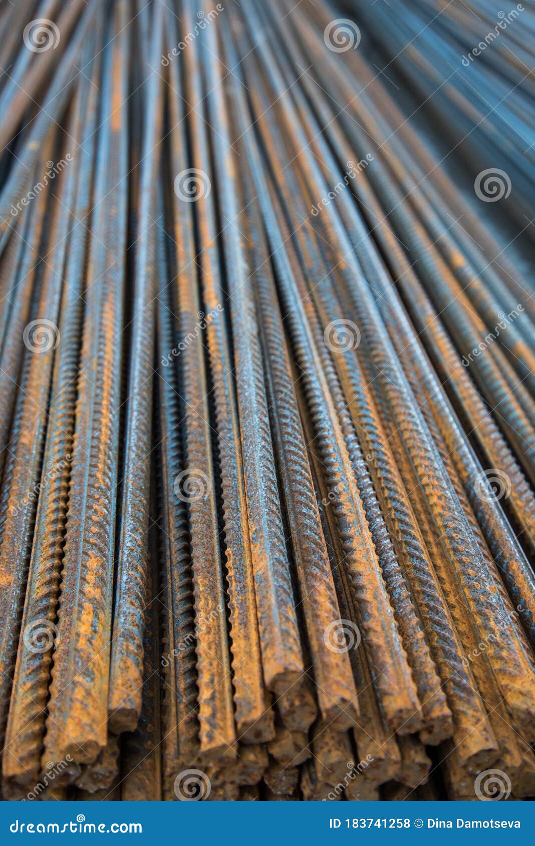 Bars of Rebar Close-up. Rust. Background, Texture Stock Photo - Image ...
