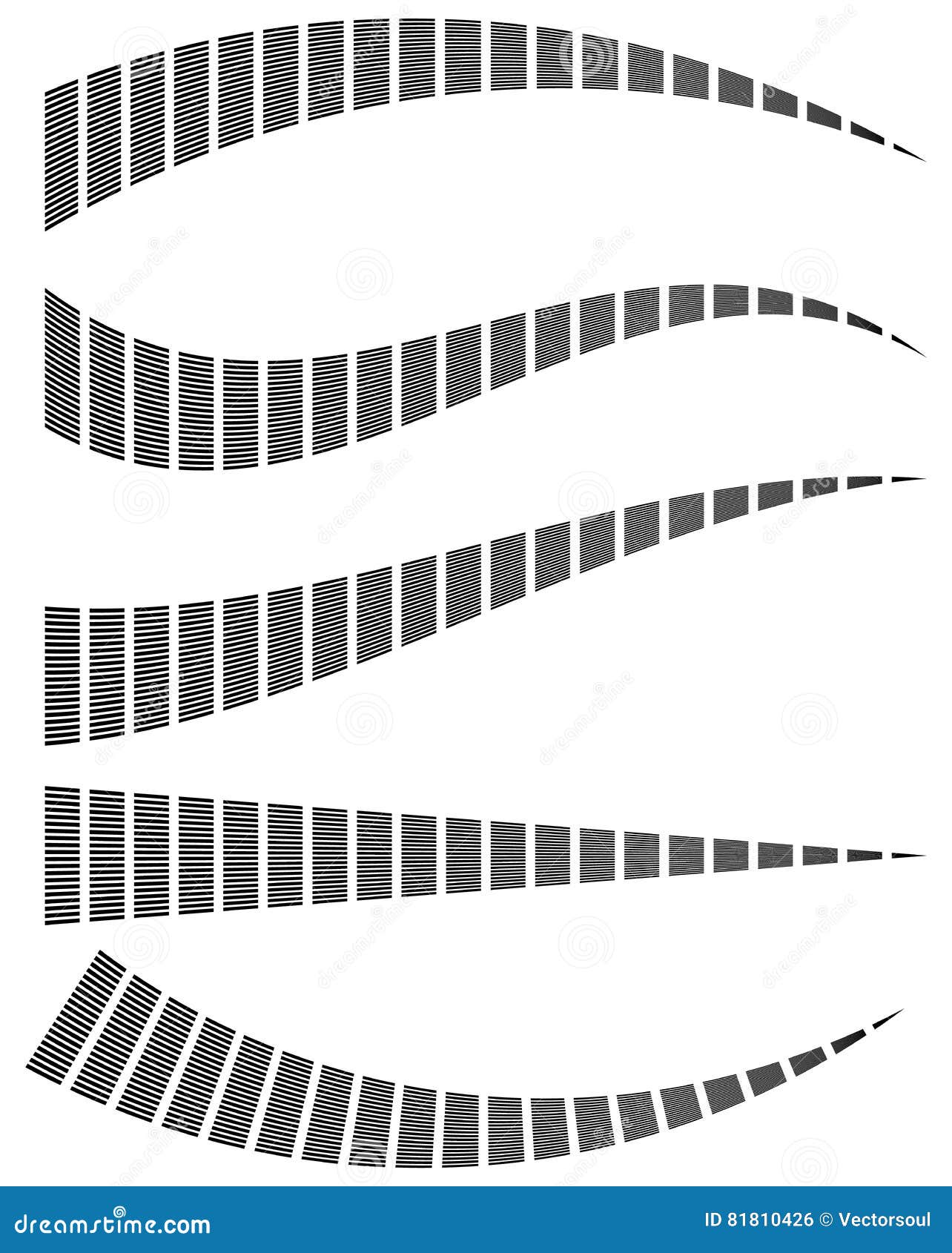 Bars of Rectangles with Different Distortions. Abstract Elements Stock ...