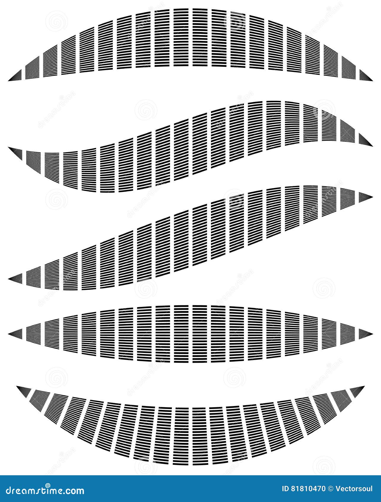 Bars of Rectangles with Different Distortions. Abstract Elements Stock ...