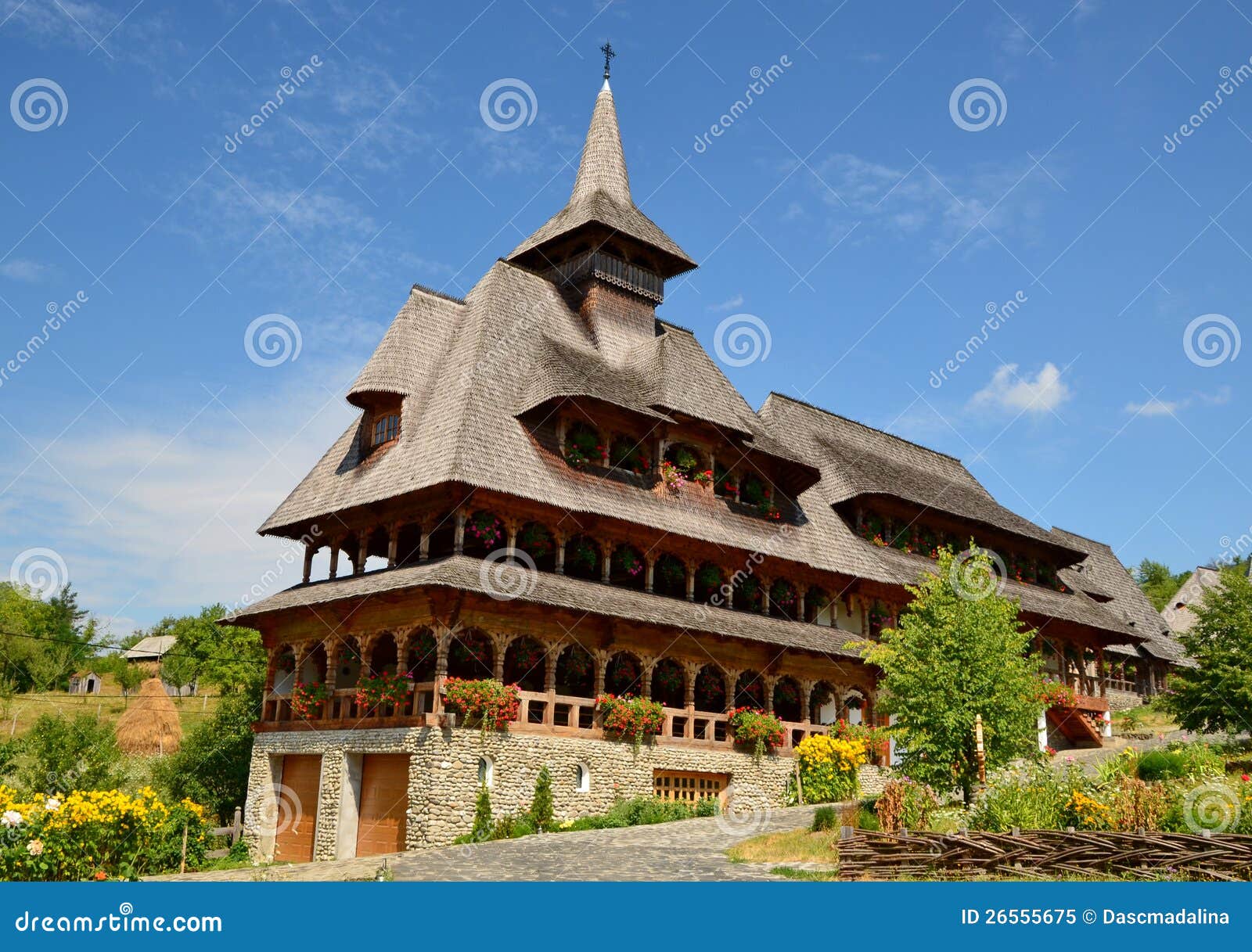 Barsana Monastery, Romania stock image. Image of church - 26555675