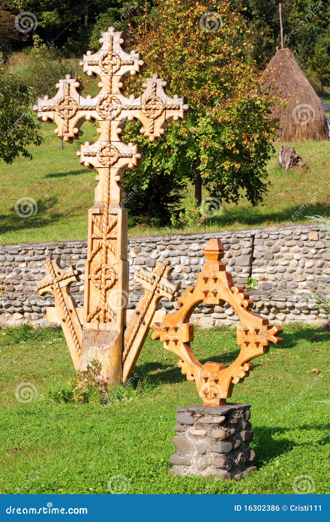Barsana Monastery: Wooden Cross Stock Photo - Image of garden, bulb ...