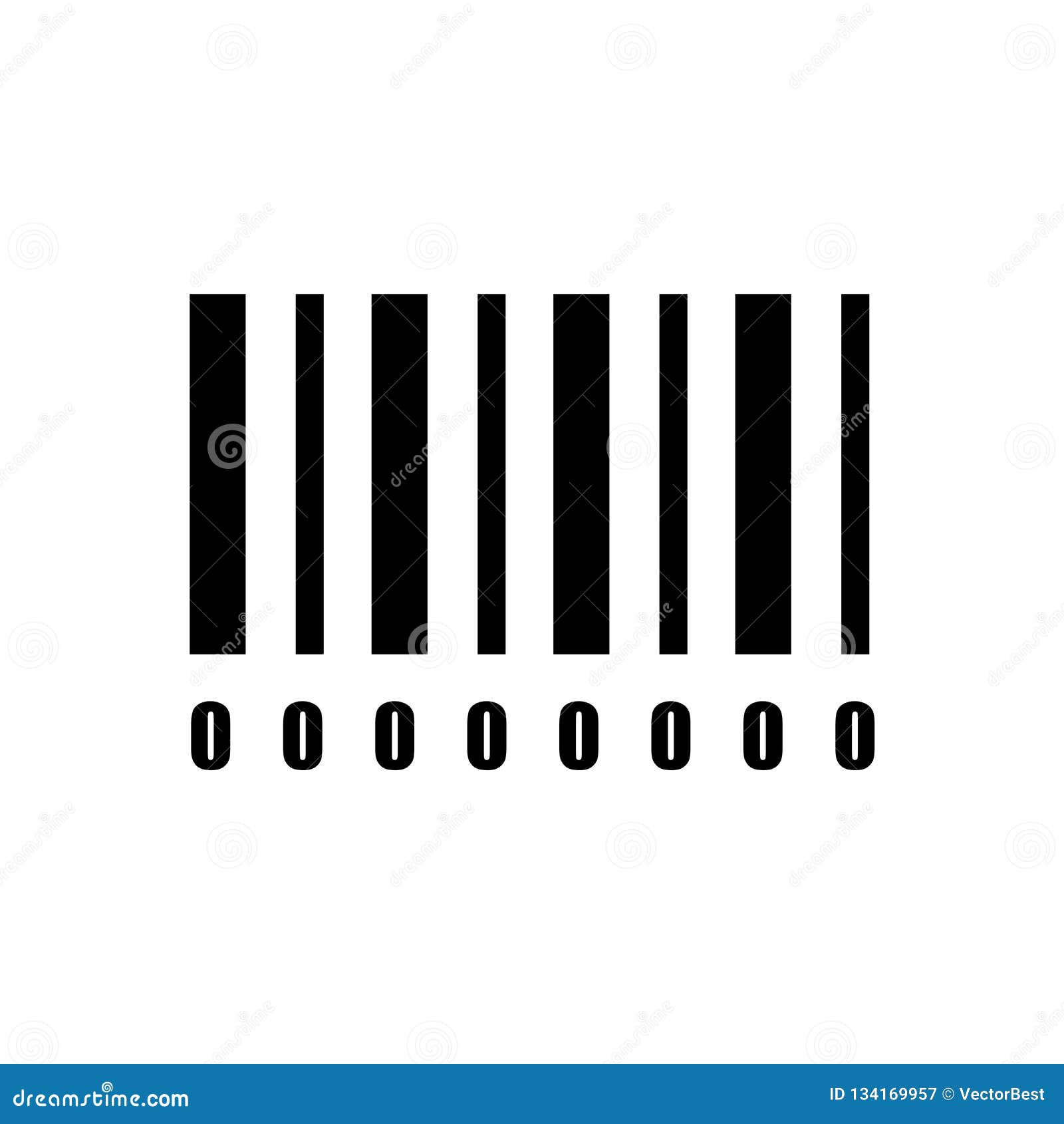 Barscode With Zeros Icon Vector Sign And Symbol Isolated On White ...