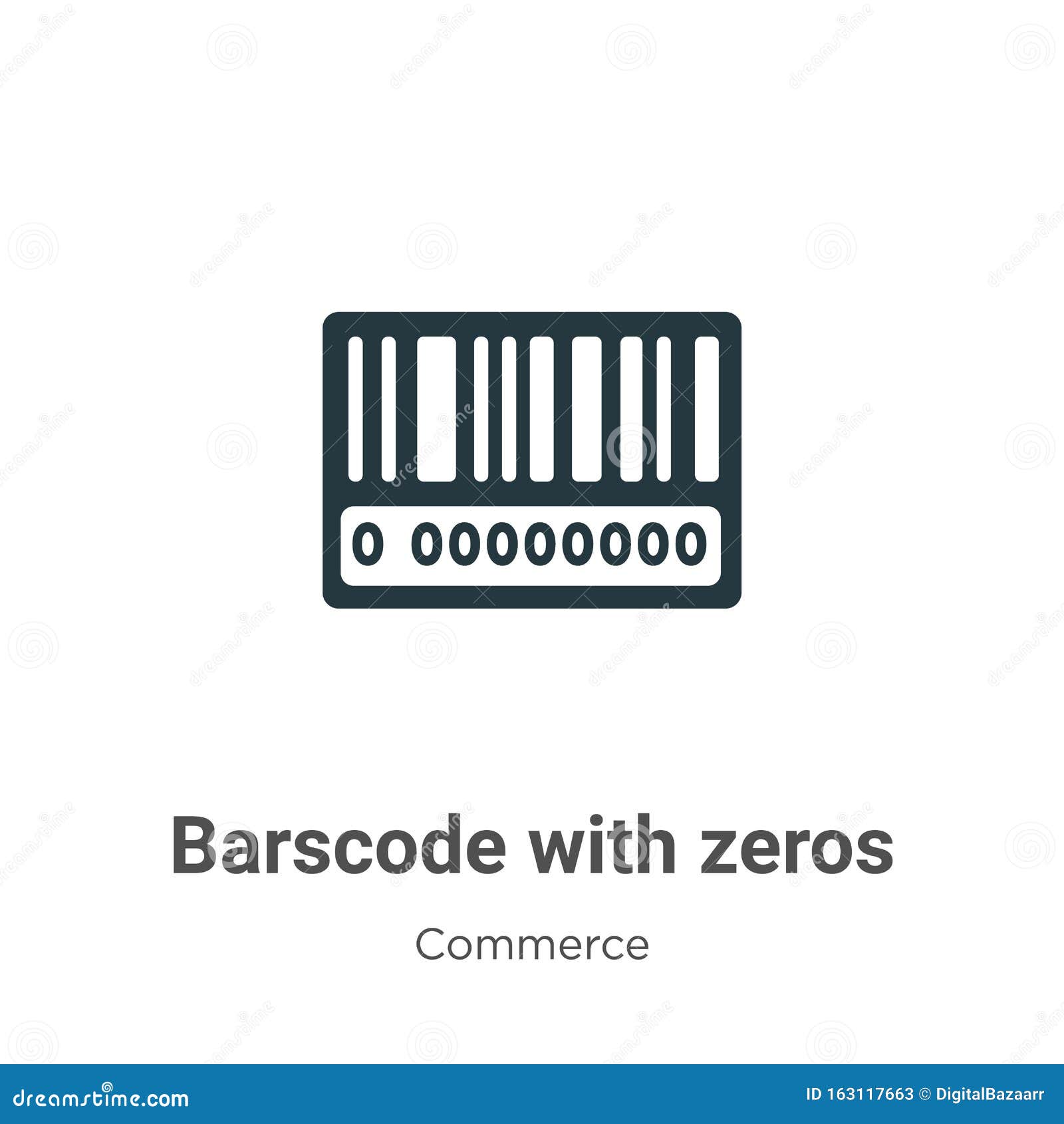 Barscode With Zeros Icon Vector Sign And Symbol Isolated On White ...