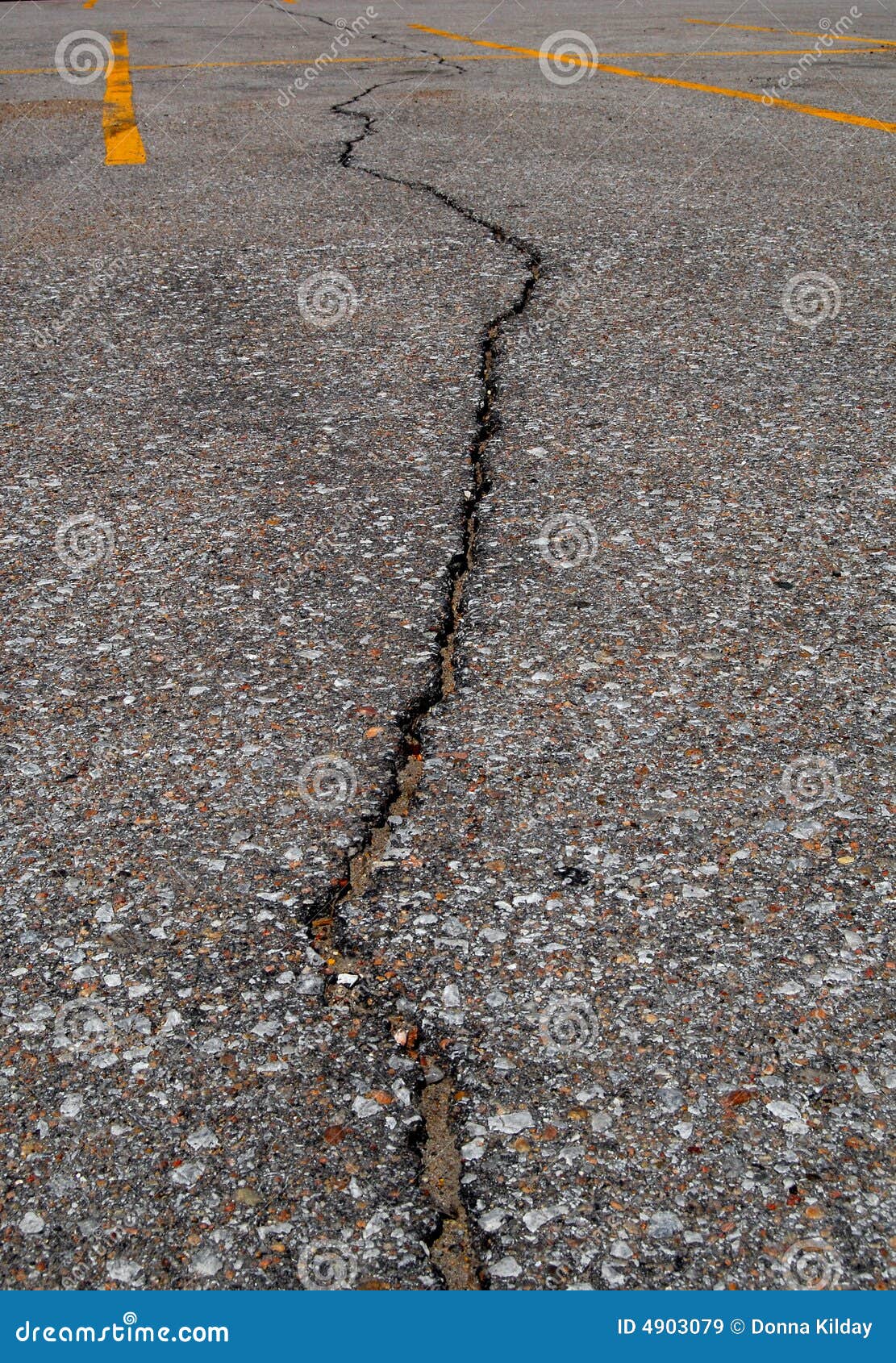 Barst in de bestrating stock afbeelding. Image of asfalt - 4903079