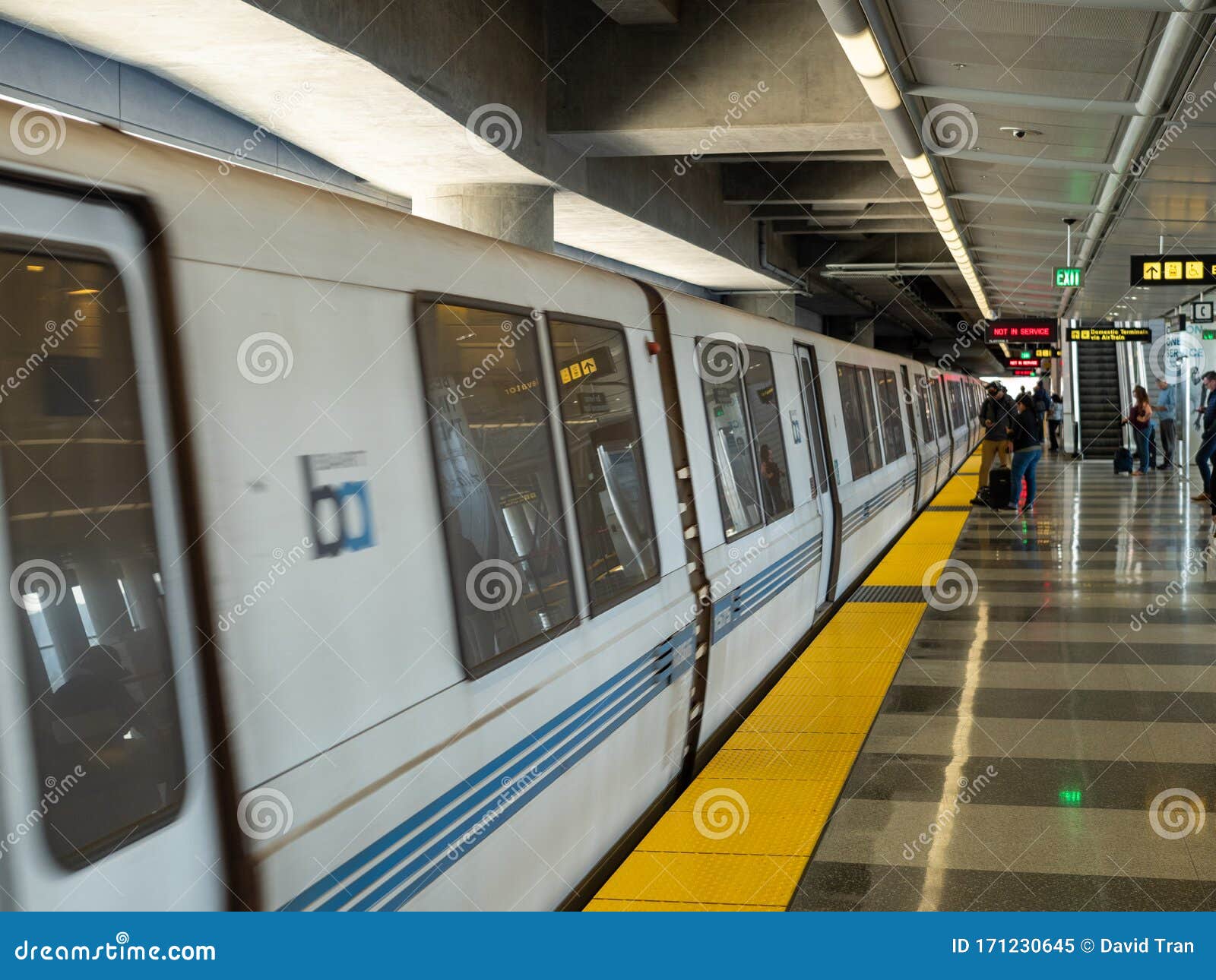BART Bay Area Rapid Transit Train with Passengers Ready To Board ...