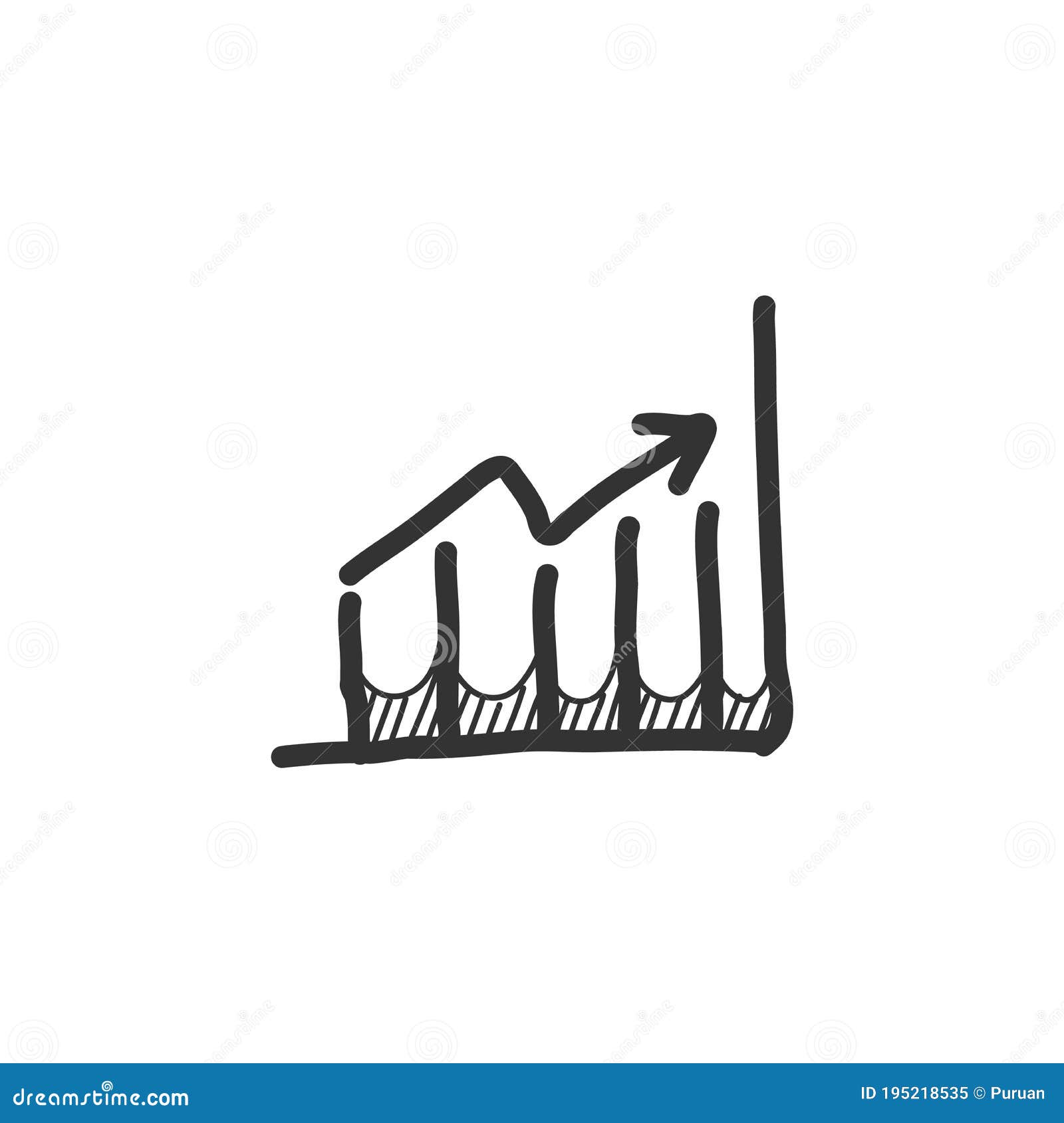 Bart Chart Icon in Sketch Style. Hand Drawn Stock Vector - Illustration ...