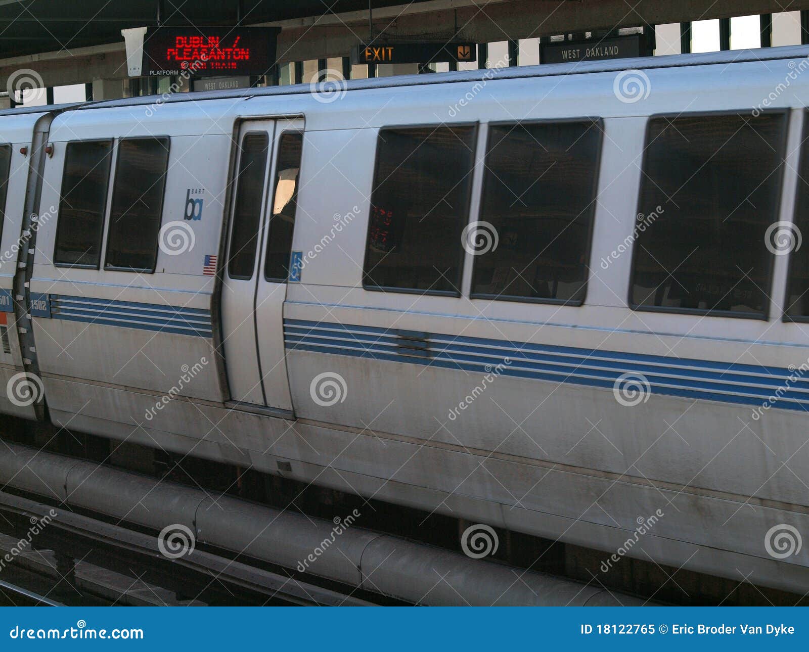 BART Train Inside Underground Embarcadero Bart Station In San Francisco ...