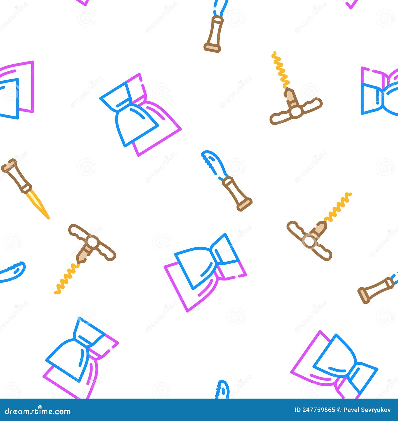 Bartender Accessory Vector Seamless Pattern Stock Illustration ...