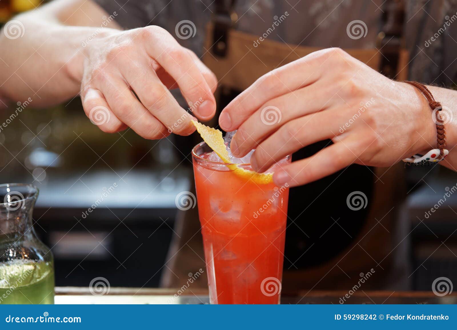 Bartender is Adding Zest To the Cocktail Stock Photo - Image of ...