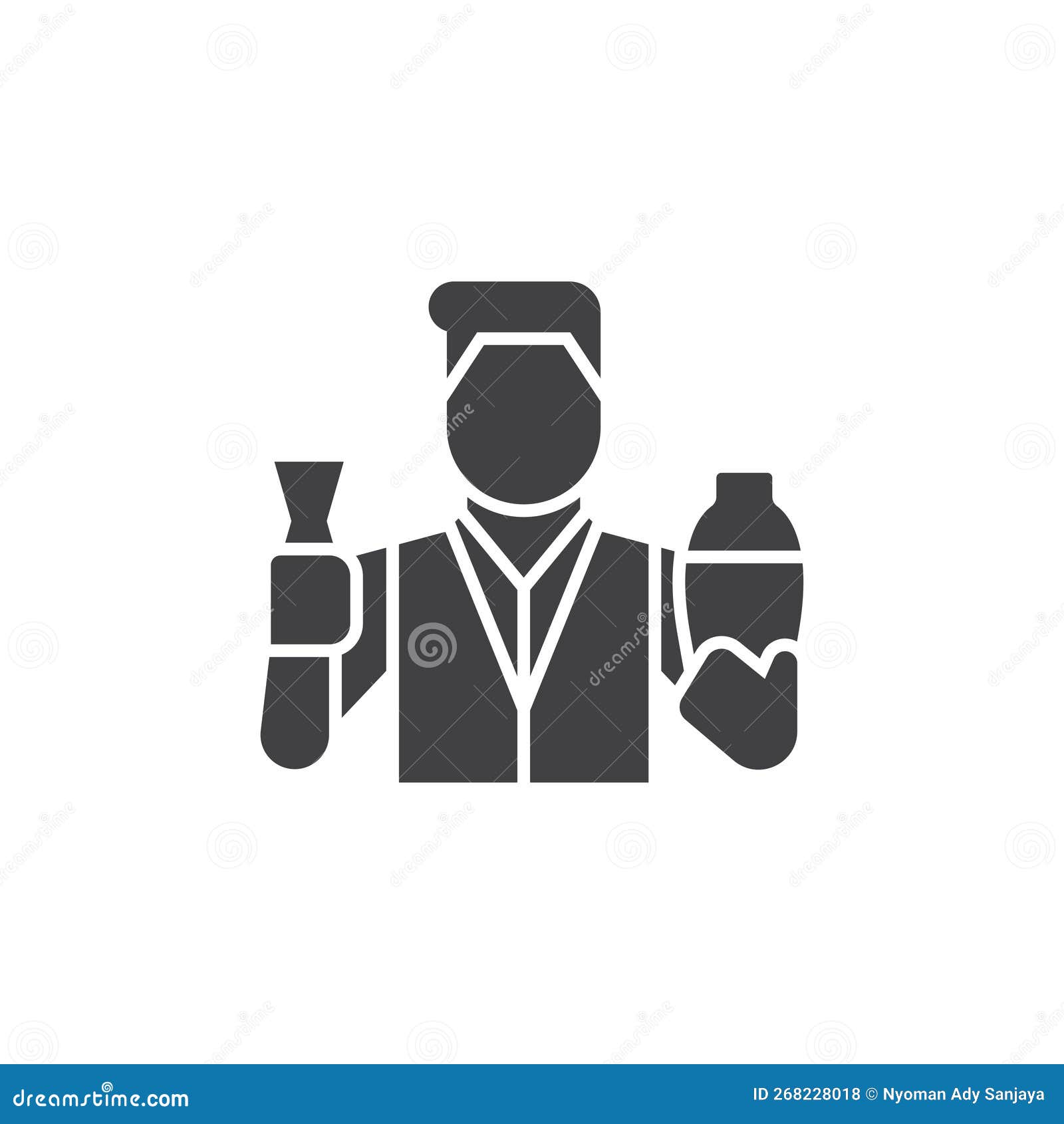 Bartender, Barkeeper Glyph Icon. Linear Style Sign for Mobile Concept ...