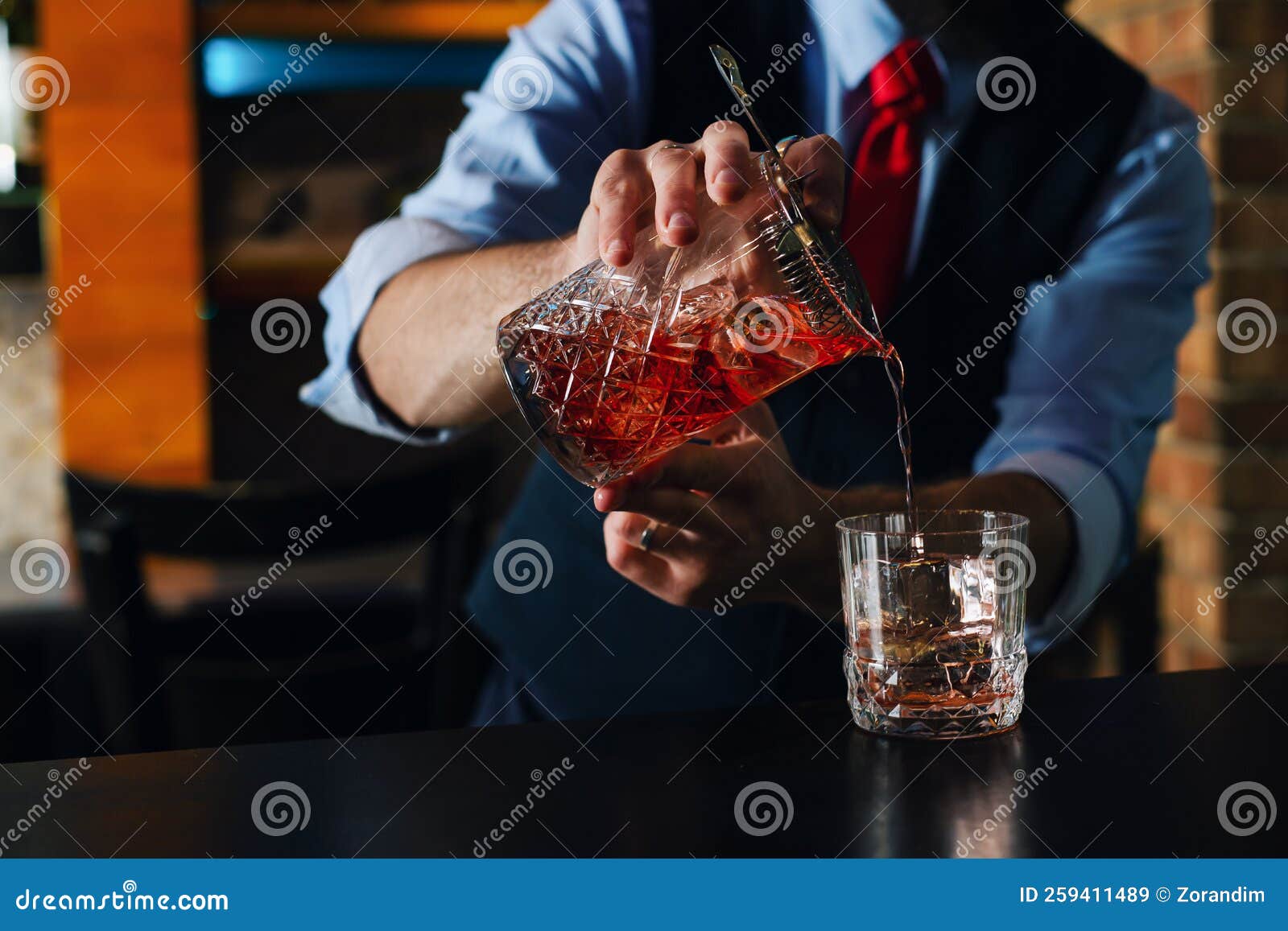 Bartender Guy Working Prepare Cocktail Skills Stock Image - Image of ...