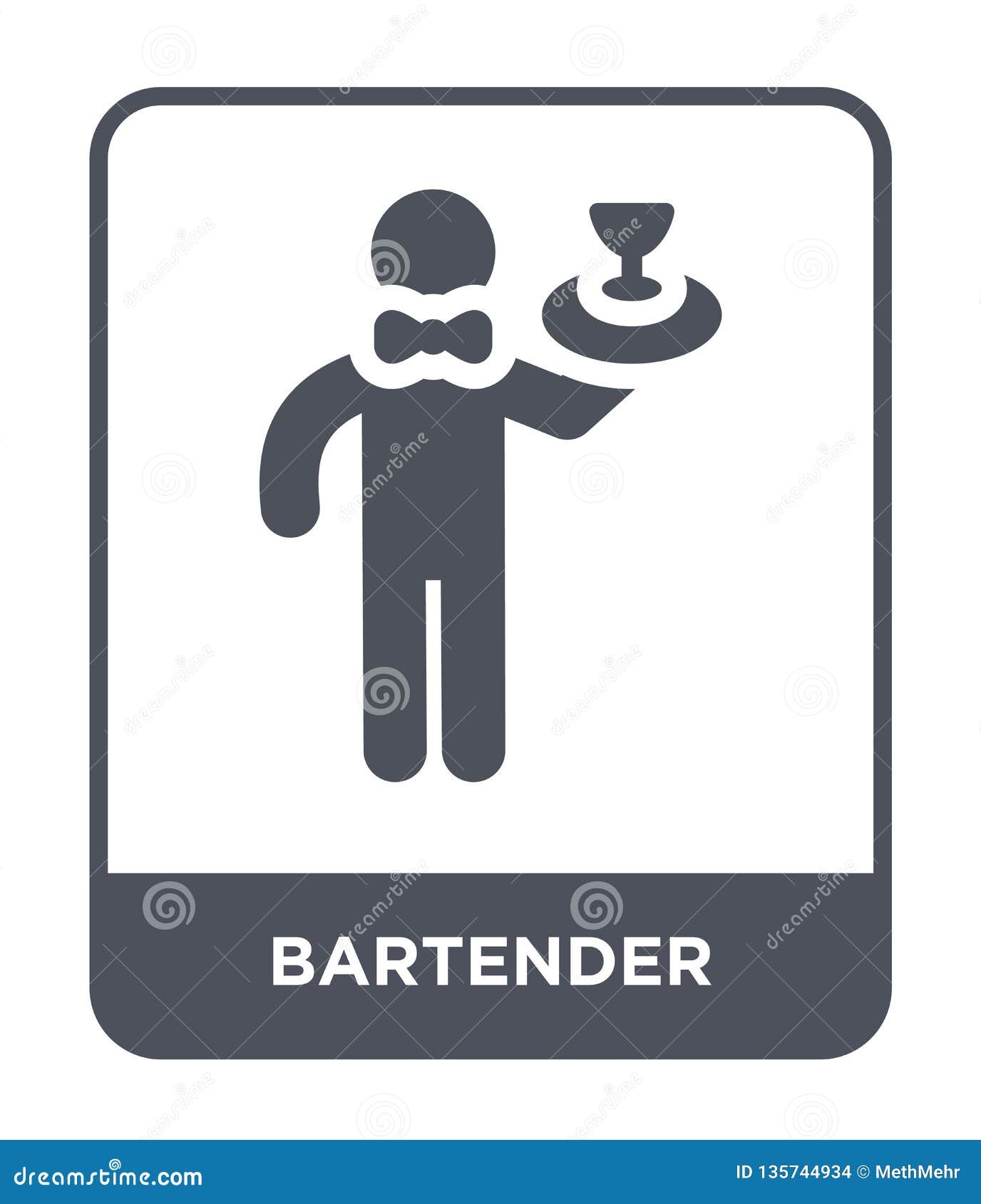 Bartender Icon in Trendy Design Style. Bartender Icon Isolated on White ...