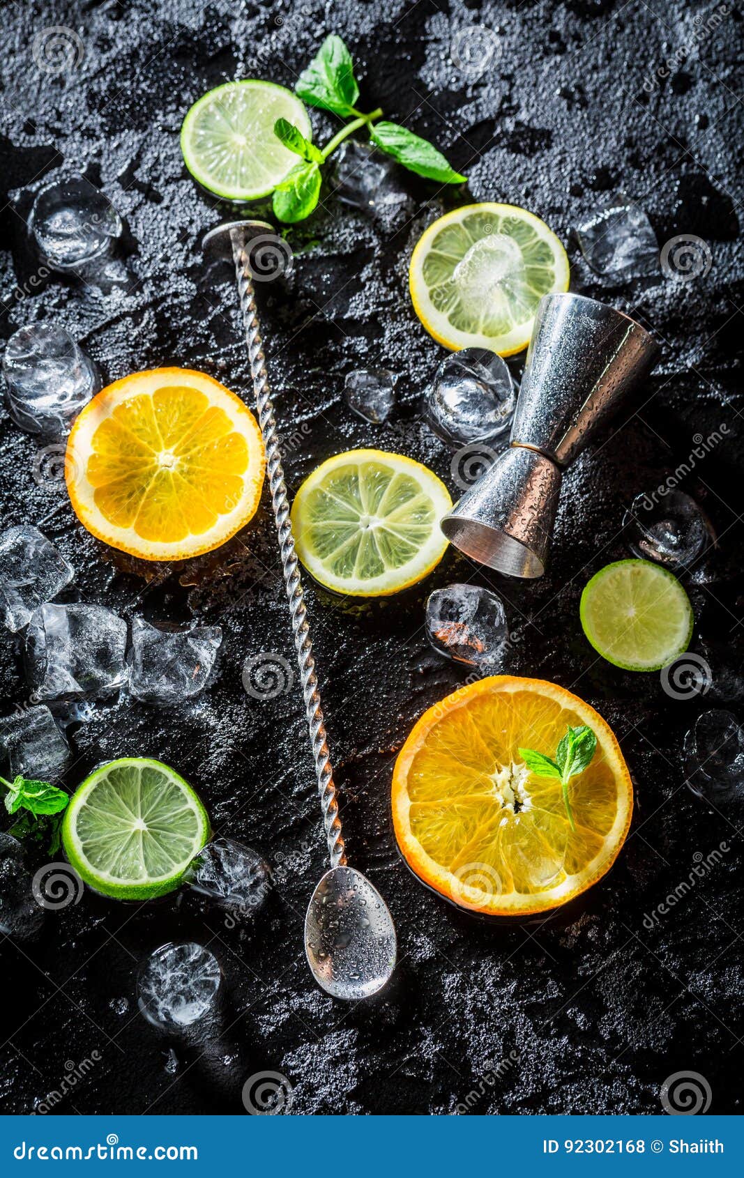 Bartender Ingredients To Make a Cold Drink Stock Photo - Image of fresh ...
