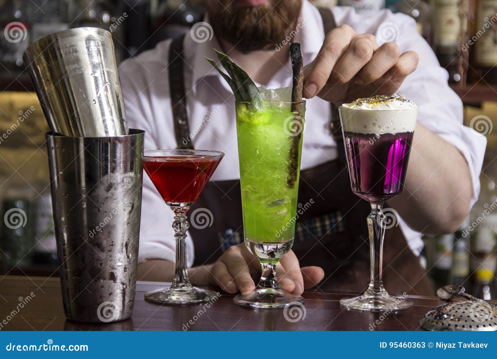 Bartender Making Alcohol Coctail in Restaurant Stock Image - Image of ...