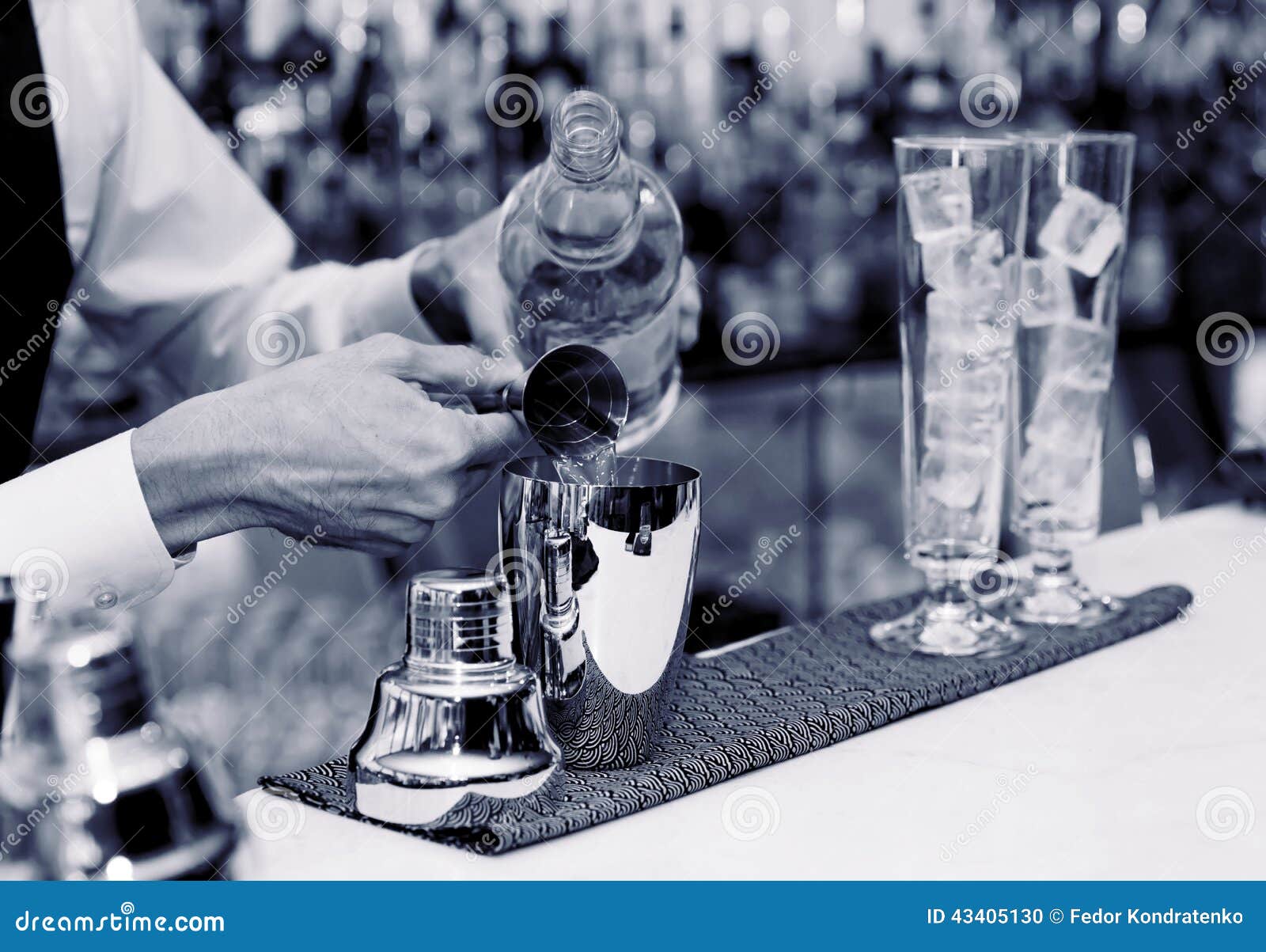 Bartender is Making a Cocktail Stock Photo - Image of metal ...