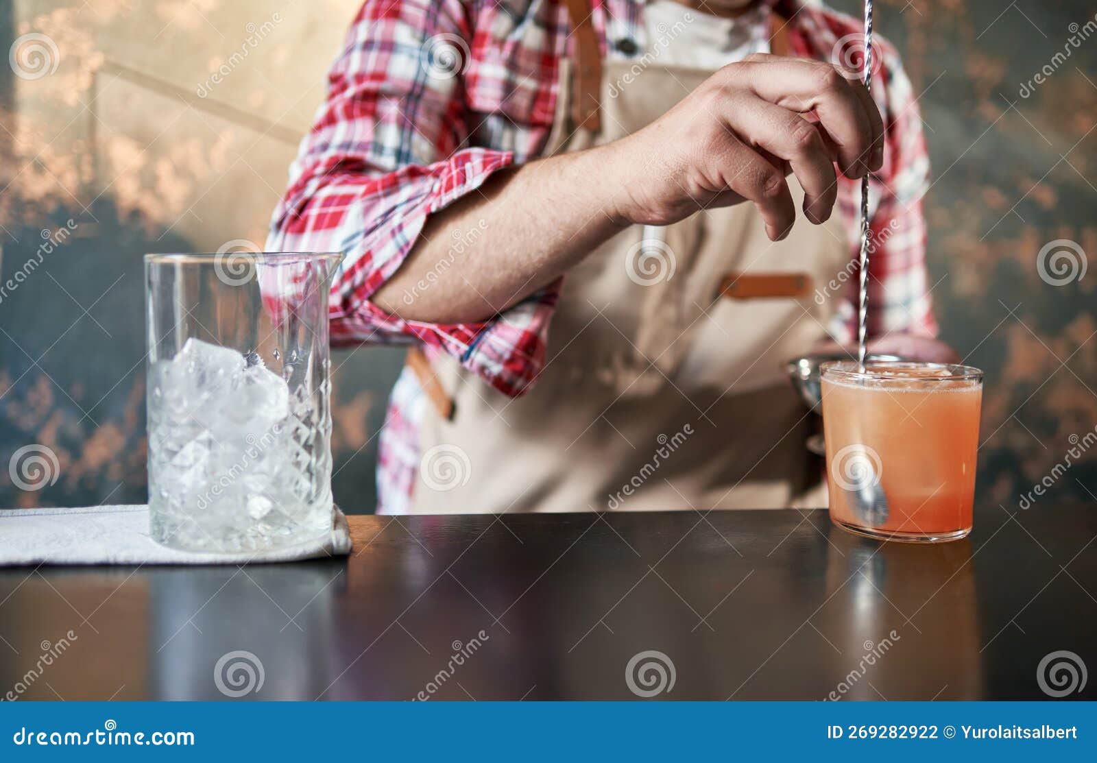 Bartender Mixing a Cocktail at the Bar. Stock Photo - Image of fresh ...