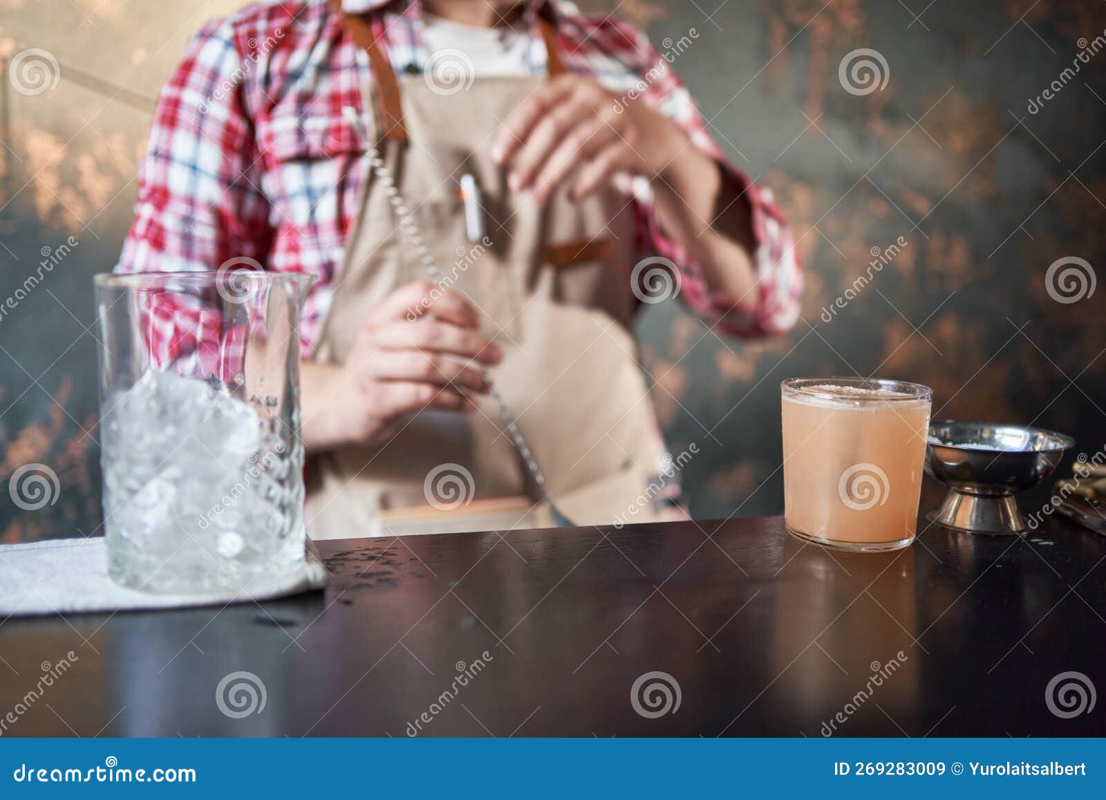 Bartender Mixing a Cocktail at the Bar. Stock Image - Image of fresh ...