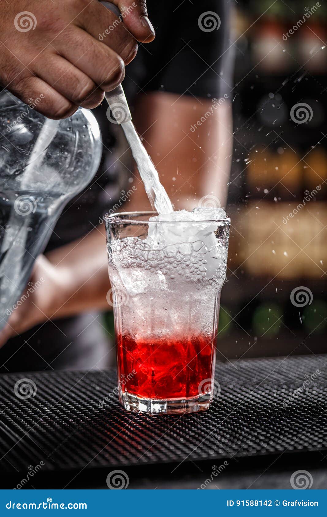 Bartender is Pouring Soda Water Stock Photo - Image of nightlife ...