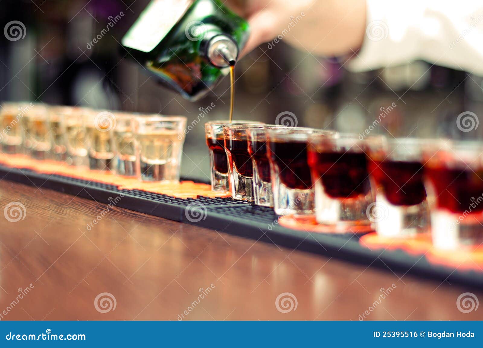 Bartender Pours Alcoholic Drink Stock Photo - Image of closeup, crystal ...