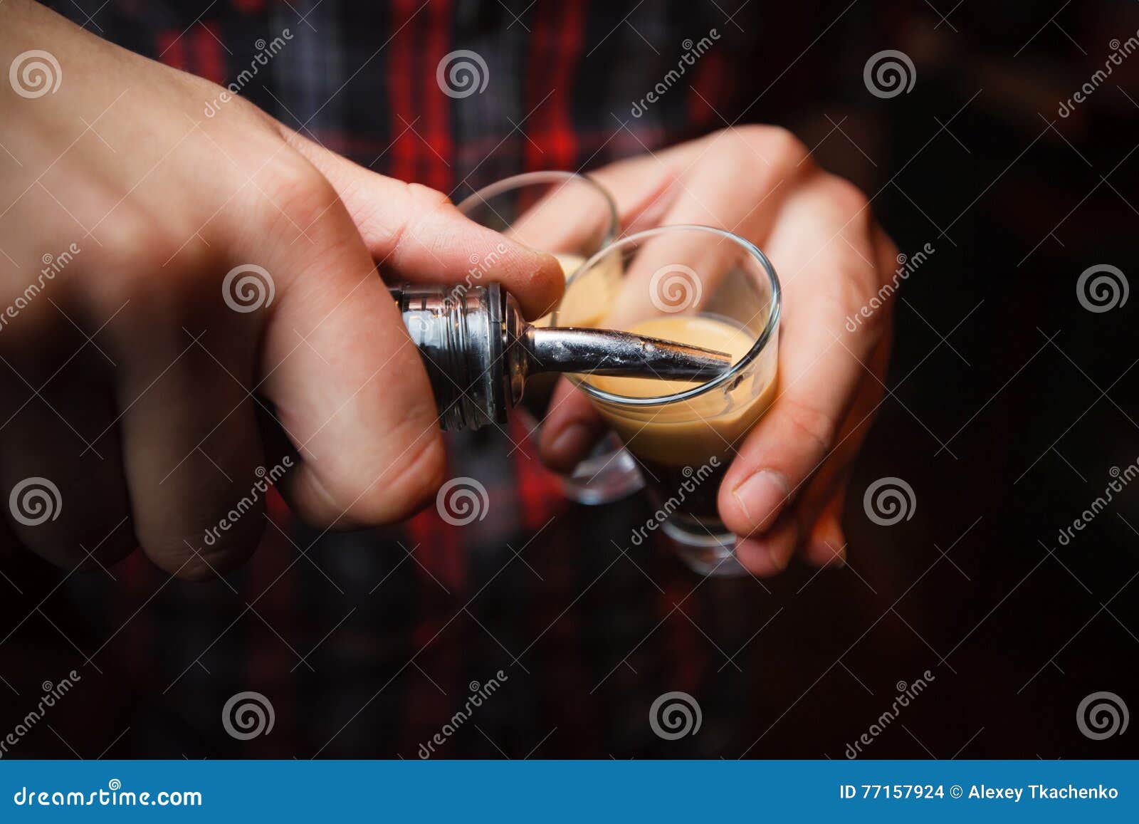 Bartender Pours a Cocktail B 53 Close-up Stock Photo - Image of drink ...