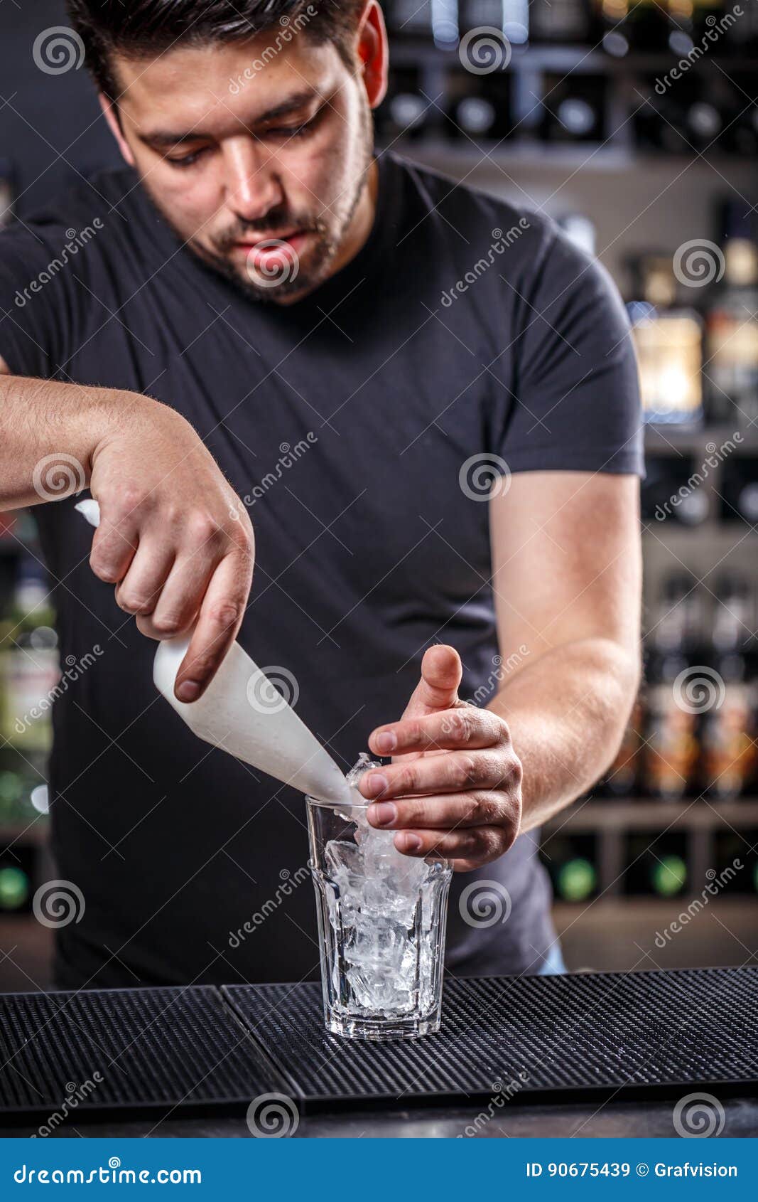 Bartender Preparing Cocktail Stock Image - Image of bartender, barman ...